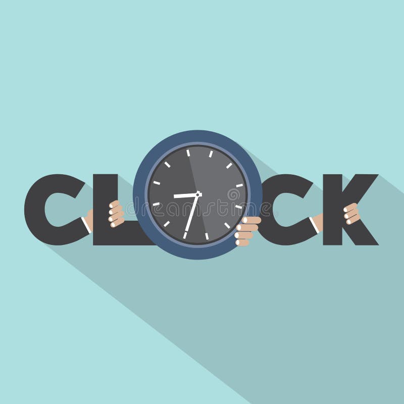Clock Typography with Hands Symbol Design Stock Vector - Illustration ...