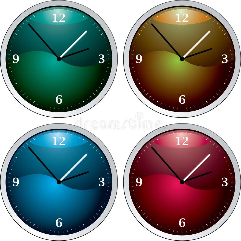 Clock variation stock vector. Illustration of graphic - 4113704