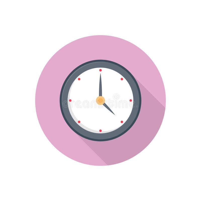 Clock Vector Flat Colour Icon Stock Vector - Illustration of clockwise ...