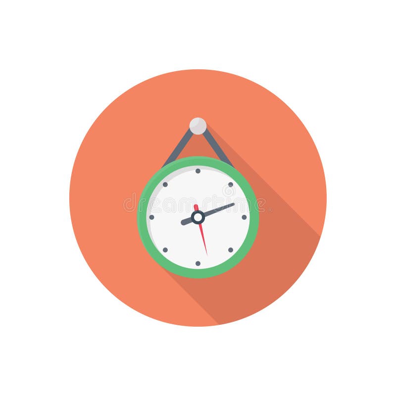 Clock Vector Flat Colour Icon Stock Vector - Illustration of flat ...