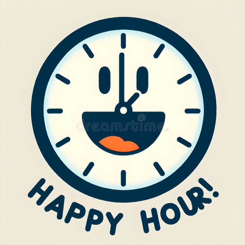 A Clock Vector Happy Design Ai Generator Stock Illustration ...
