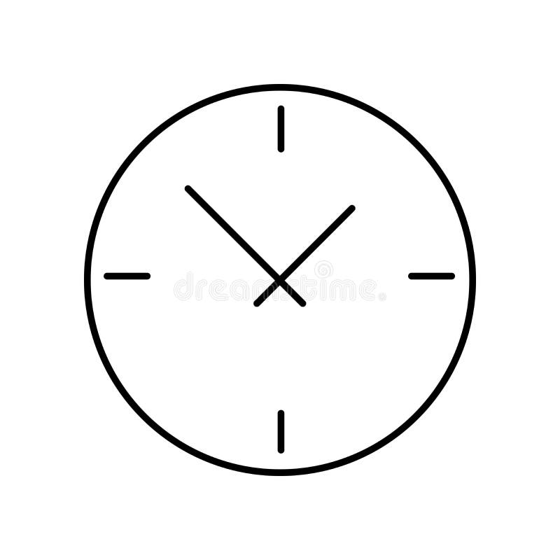 Clock Vector Icon. Time Concept. Black Flat Symbol of Time Stock Vector ...