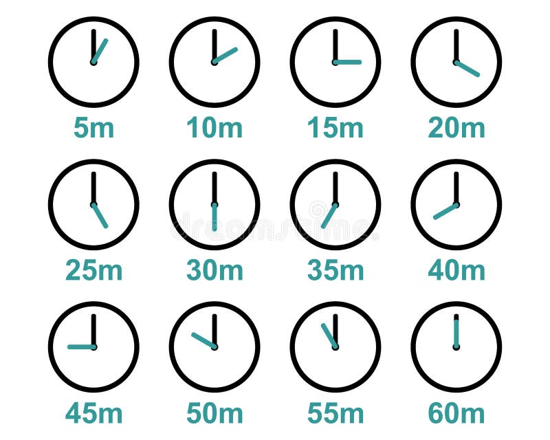 Clock Intervals Stock Illustrations – 360 Clock Intervals Stock ...