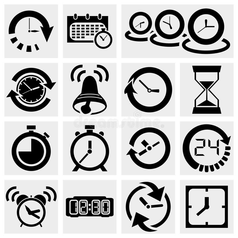 Set of Clock Icons in Cute Doodle Design Stock Vector - Illustration of ...