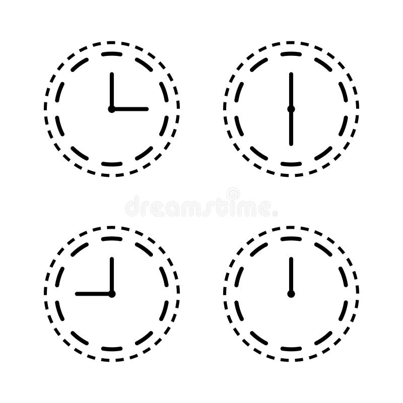 Clock Vector Illustration on White Background. Icon Symbol. Vector ...