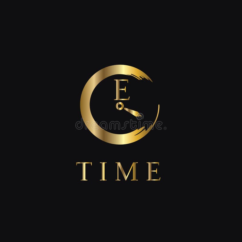 Clock Vector Logo. Time Emblem. D Letter Icon Stock Vector ...