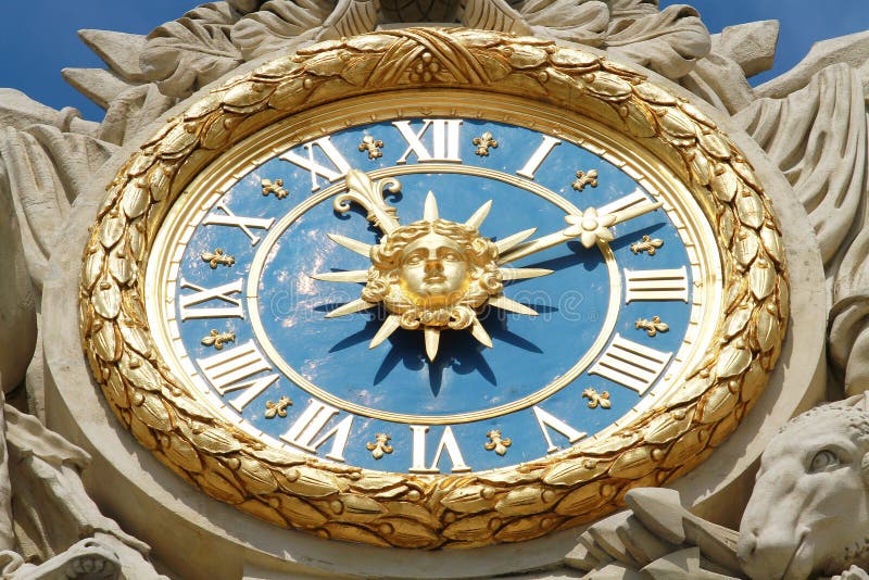 Versailles clock stock image. Image of artistic, famous - 14416887