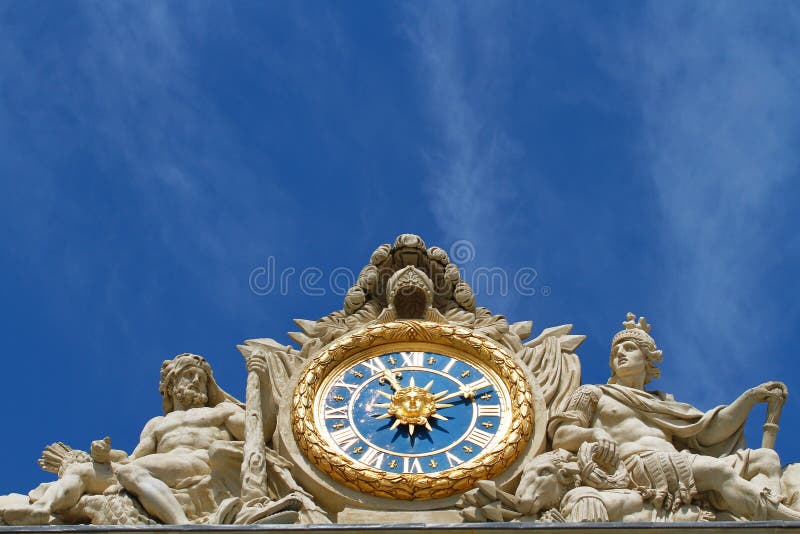Versailles clock stock image. Image of artistic, famous - 14416887