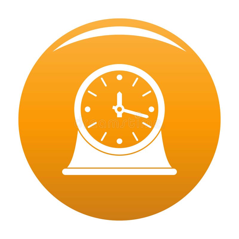Clock Vintage Icon Vector Orange Stock Vector - Illustration of minute ...