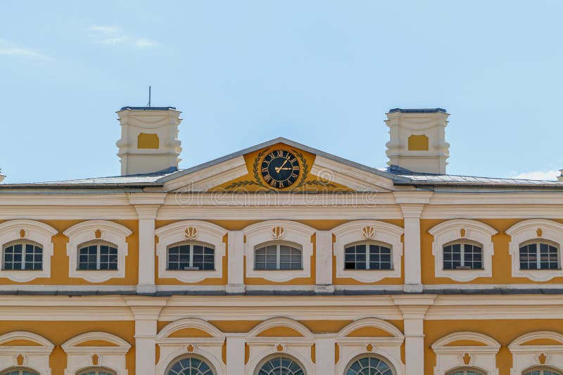 A Clock on the Wall of an Ancient Building Stock Photo - Image of ...