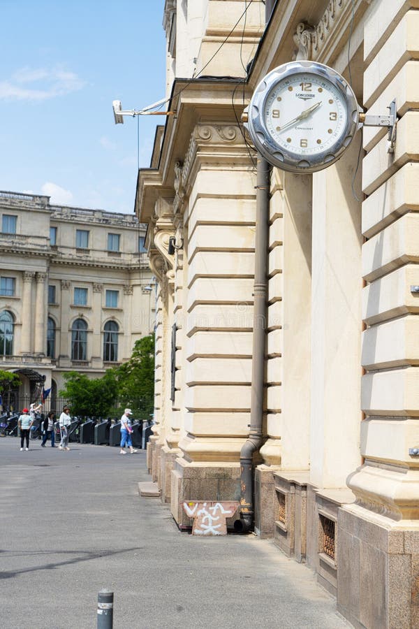 A Clock on the Wall in Bucharest, Romania Editorial Image - Image of ...