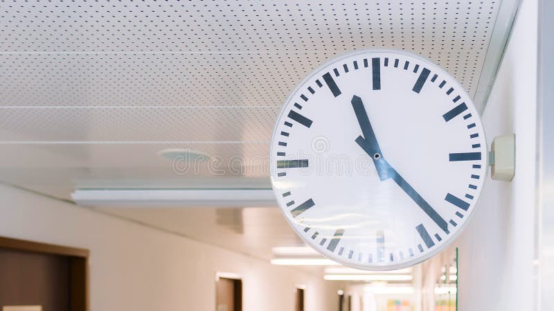 Clock on the Wall. Great Round Clock Stock Photo - Image of concept ...