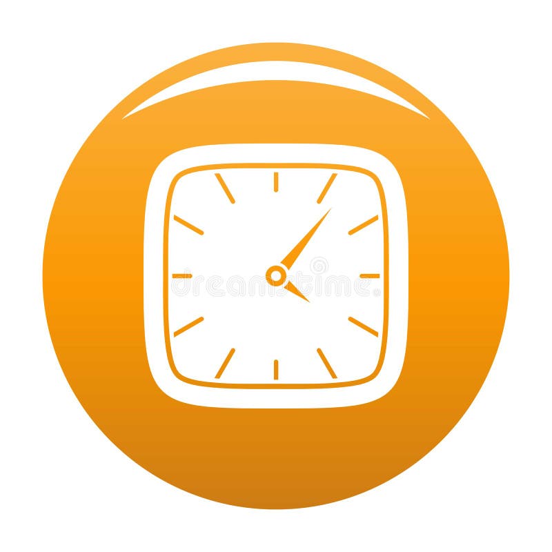Clock wall icon orange stock illustration. Illustration of minutes ...