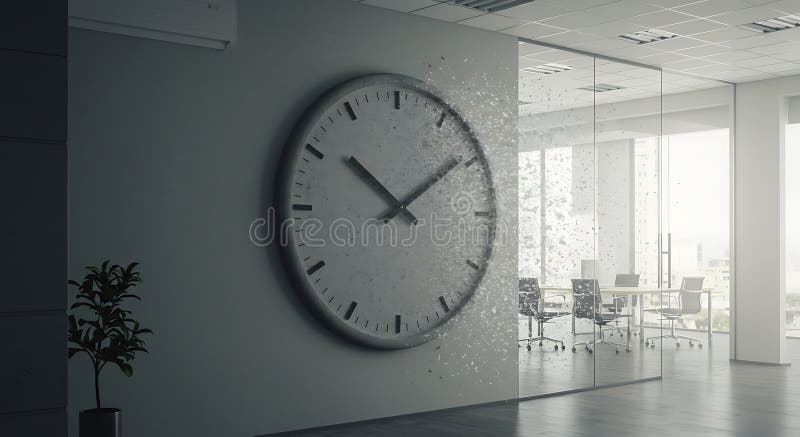 Clock on Wall in Modern Office Conference Room Interior Stock ...