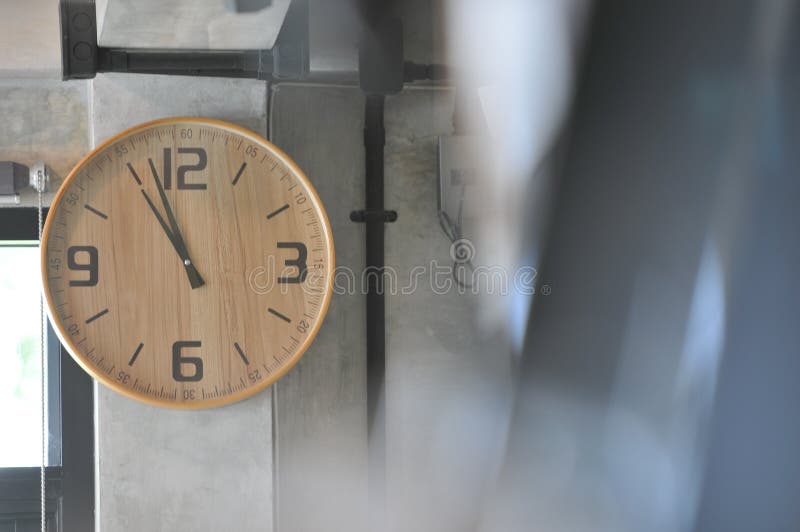 Clock on the Wall in Restaurant Stock Photo - Image of business ...