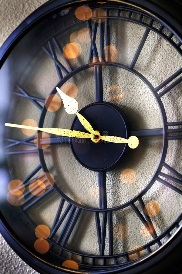 Clock on Wall Time Reflection Stock Photo - Image of aged, classic ...