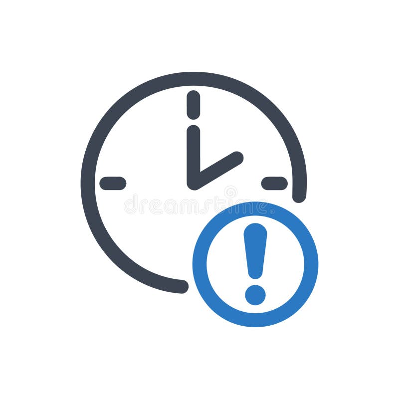 Clock Warning Icon stock vector. Illustration of deadline - 361752619