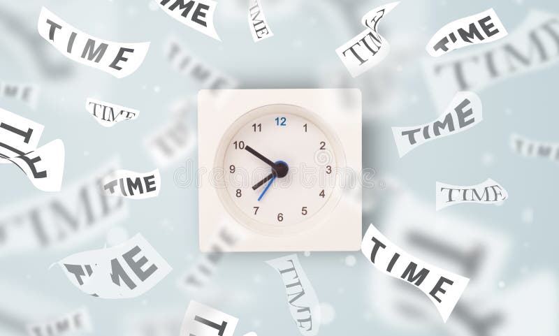 Clock and Watch Concept with Time Flying Away Stock Image - Image of ...