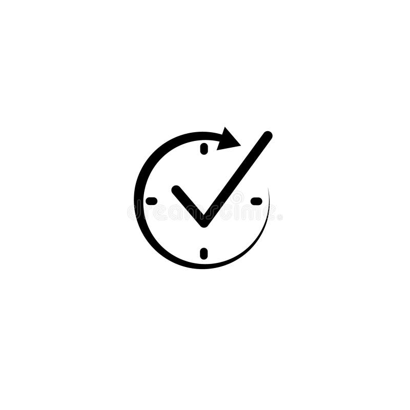 Vector Clock Icon And Check Mark Stock Vector - Illustration of ...
