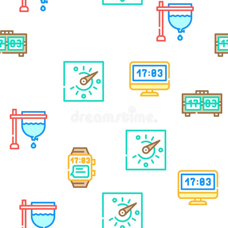Clock and Watch Time Equipment Icons Set Vector Stock Vector ...