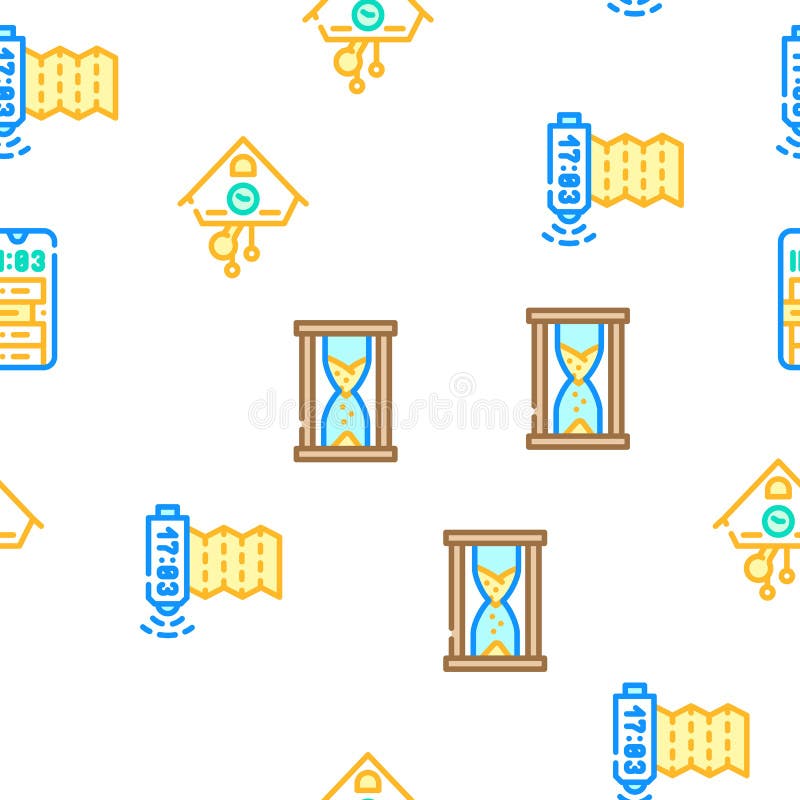 Clock and Watch Time Equipment Icons Set Vector Stock Illustration ...