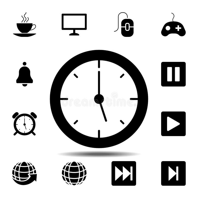Clock, Watch, Timepiece, Timer, Timekeeper Icon. Simple Glyph Vector ...