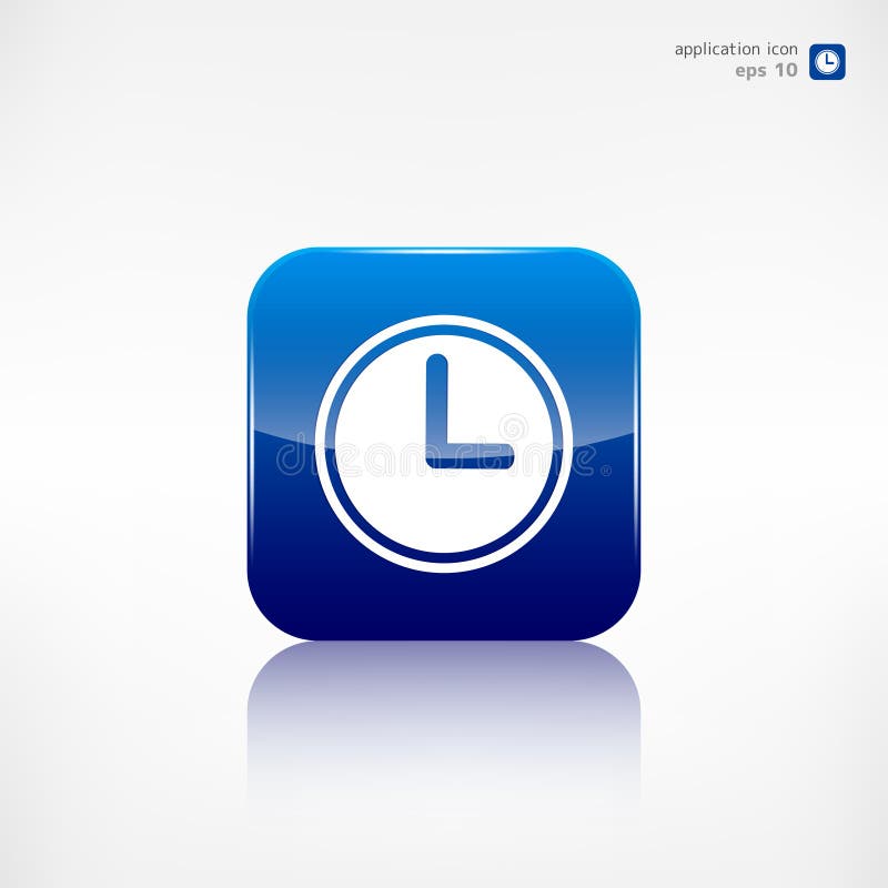 Clock Web Icon. Application Button. Stock Vector - Illustration of ...