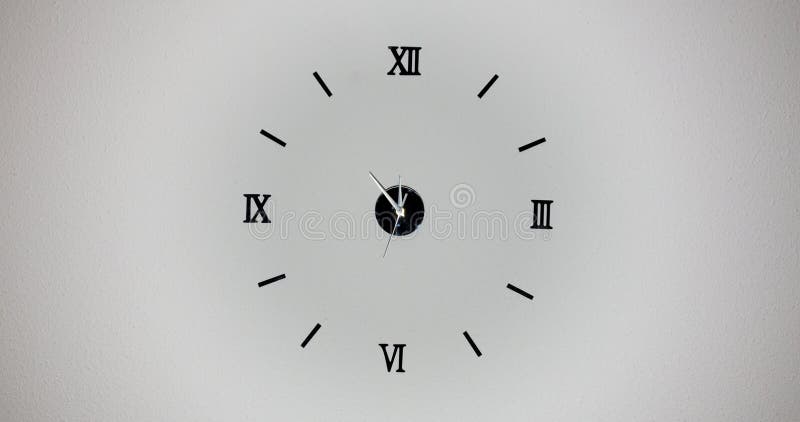 Clock on White Background and Movement of Clock Hands. Time Lapse Clock ...