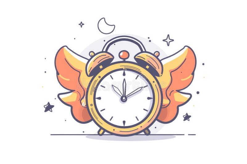 A Clock with Wings and Stars Surrounding it, Possibly Symbolizing Time ...