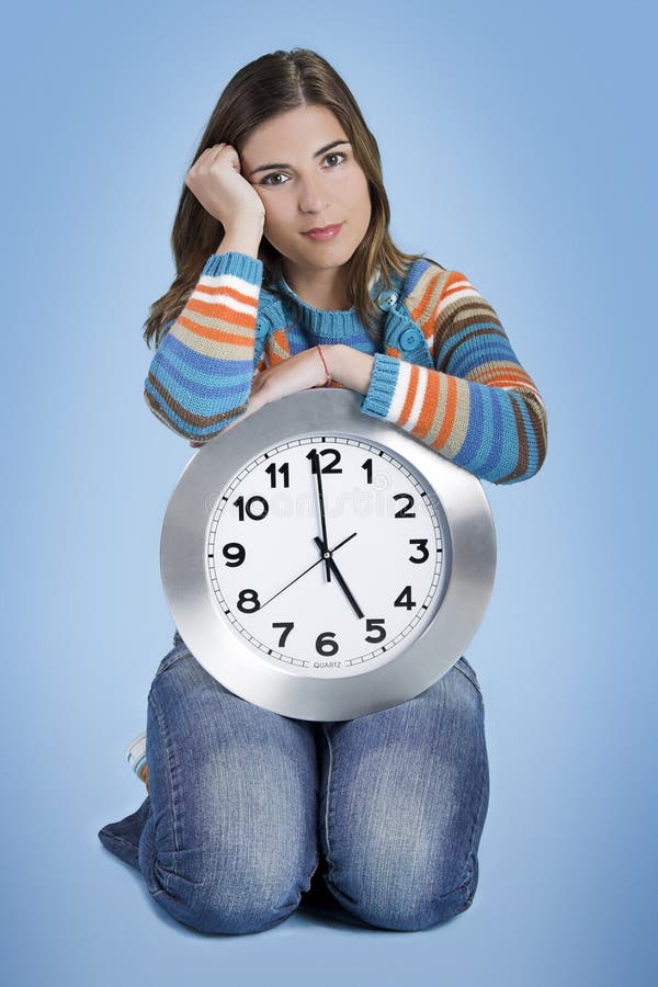 Clock woman stock photo. Image of numerals, isolated, finance - 4213368
