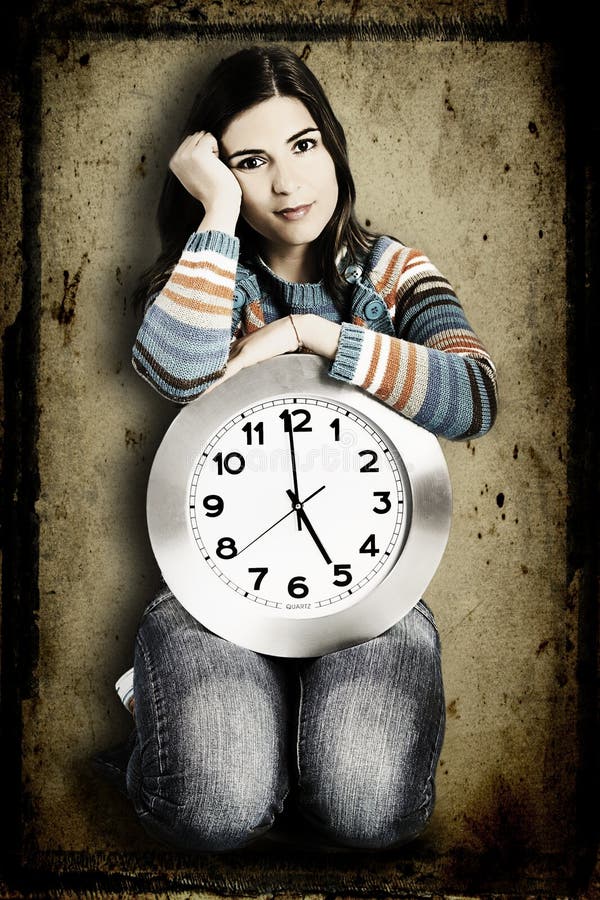 Clock woman stock photo. Image of numerals, isolated, finance - 4213368