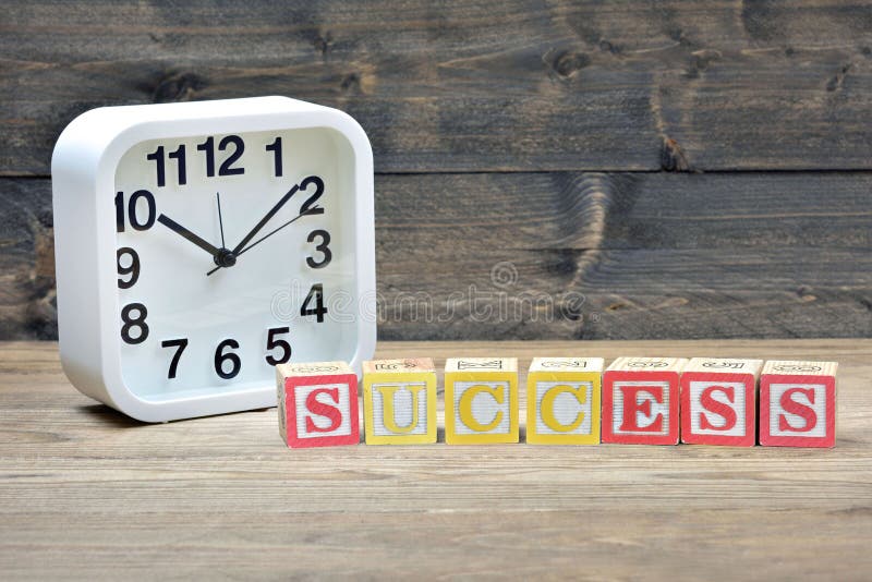 Clock and word success stock photo. Image of clock, progress - 75085416