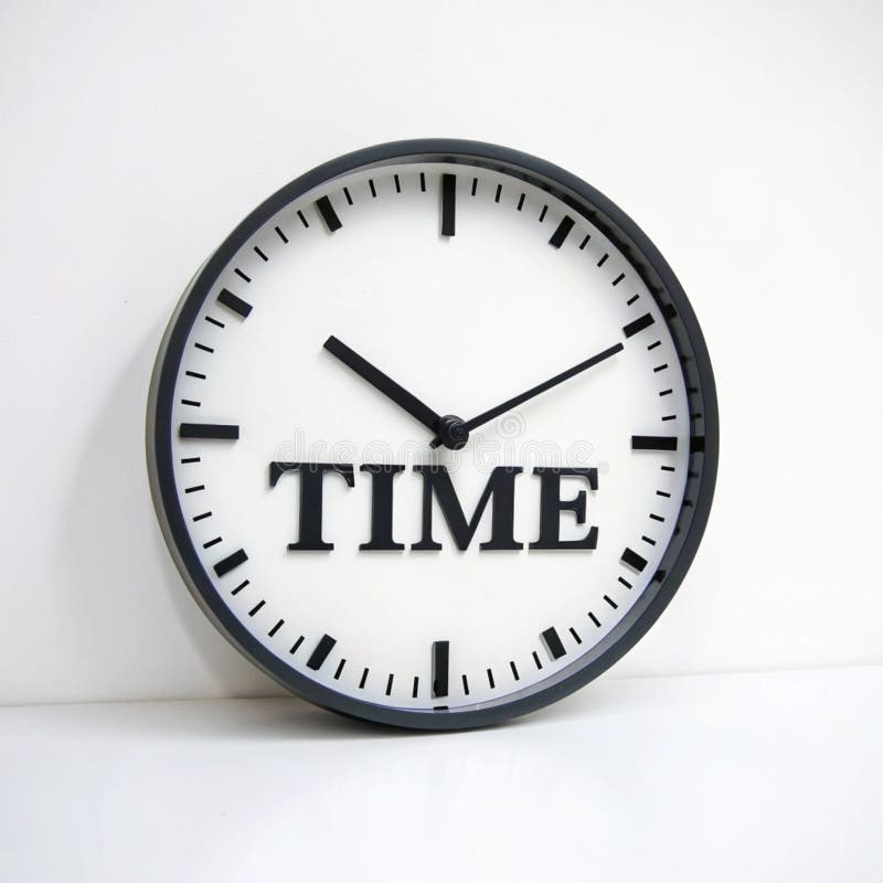 Clock with the Word "time" on White Background Stock Illustration ...
