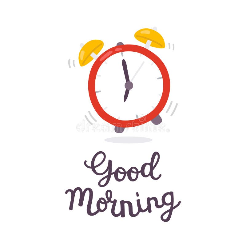 Clock with the Words Good Morning Stock Vector - Illustration of good ...