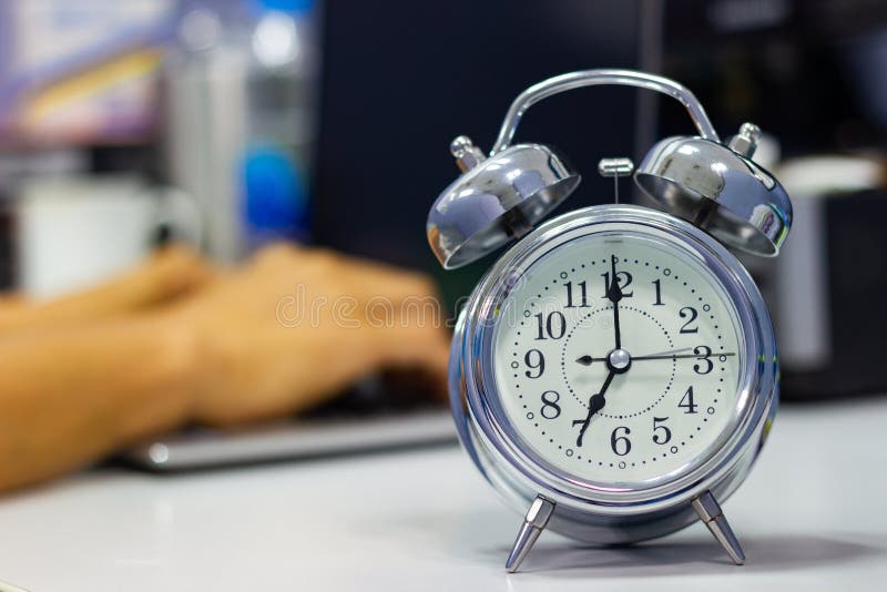 Clock on Work Desk in the Office Time of Businessman Working Concepts ...