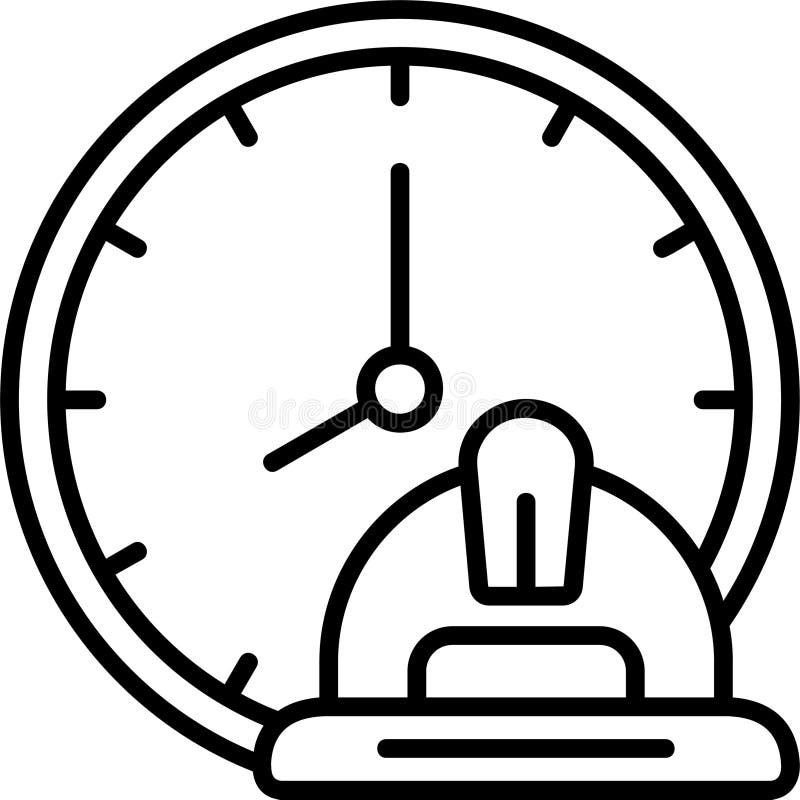 Clock (for Work Hours) Outline Vector Icon Stock Vector - Illustration ...
