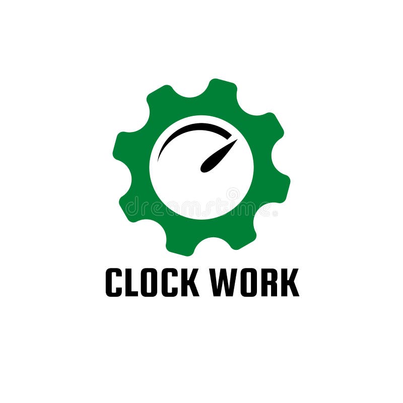 Clock work logo stock illustration. Illustration of label - 268762144