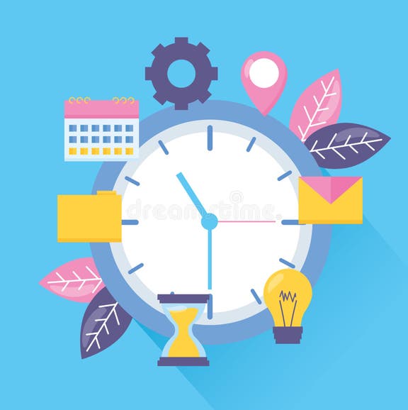 Clock work time stock illustration. Illustration of work - 145610178