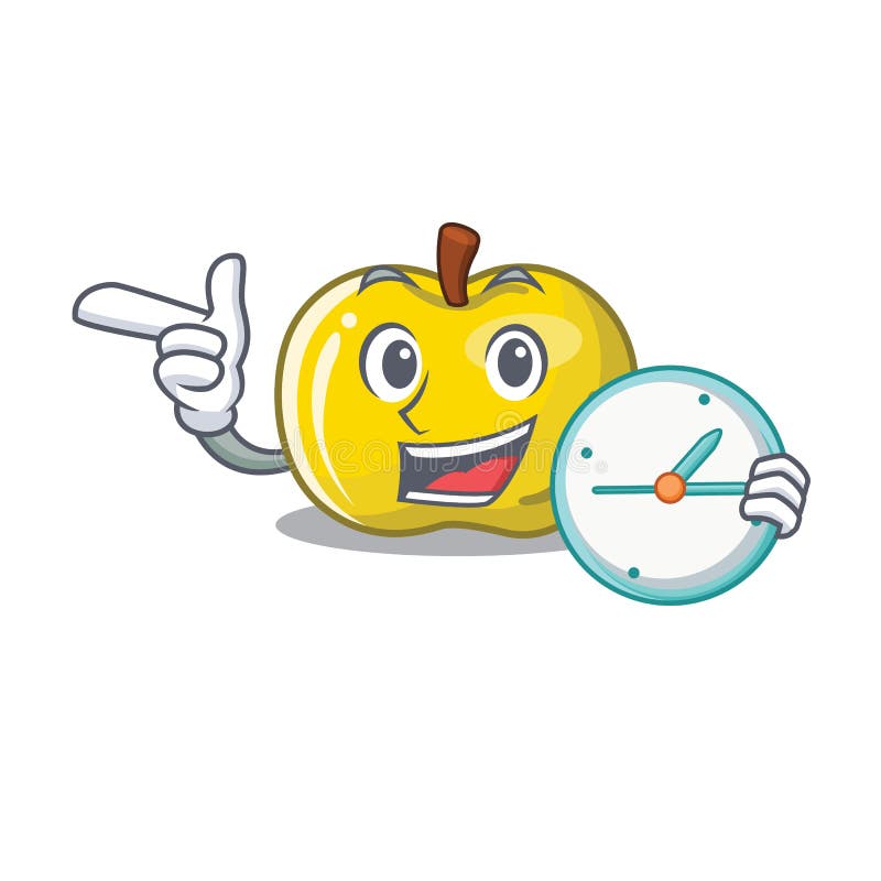 With Clock Yellow Pumpkin in the Cartoon Shape Stock Vector ...
