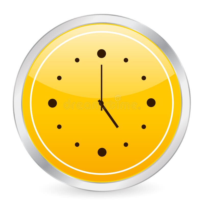 Clock yellow circle icon stock vector. Illustration of design - 5320208