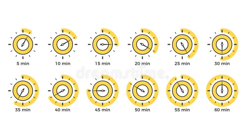 Clock stock vector. Illustration of icon, yellow, start - 311844326
