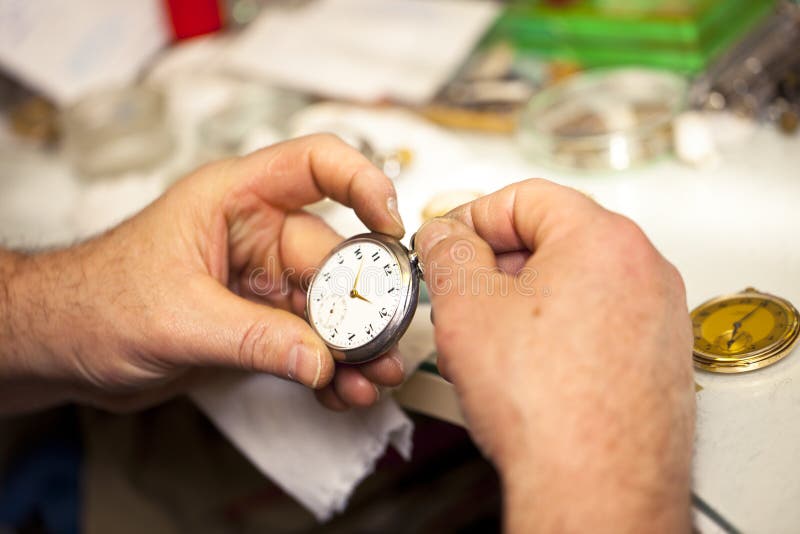 Clockmaker stock image. Image of turns, craftsman, repair - 23605895