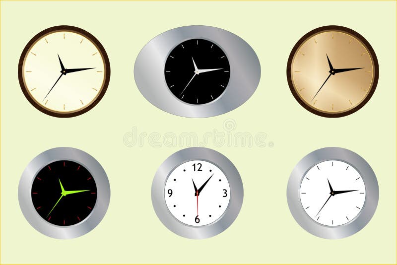 Clocks stock vector. Illustration of minute, objects - 23276706