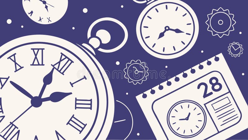 Clocks and Calendar Page 28, Time and Deadlines Design Vector Design ...