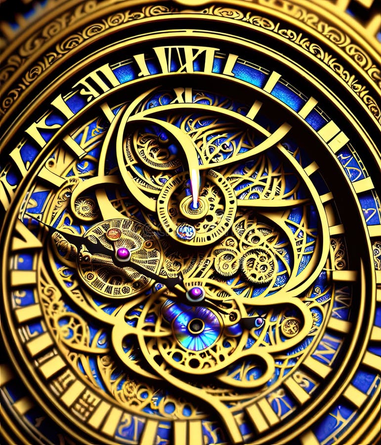 Clocks Commercial Business. Generative AI. Stock Illustration ...