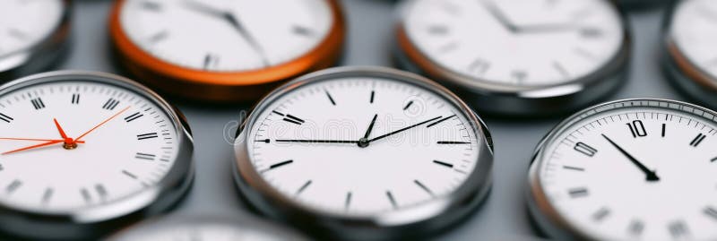 Clocks Displaying Various Times Symbolize Stress, Deadlines, Therapy ...