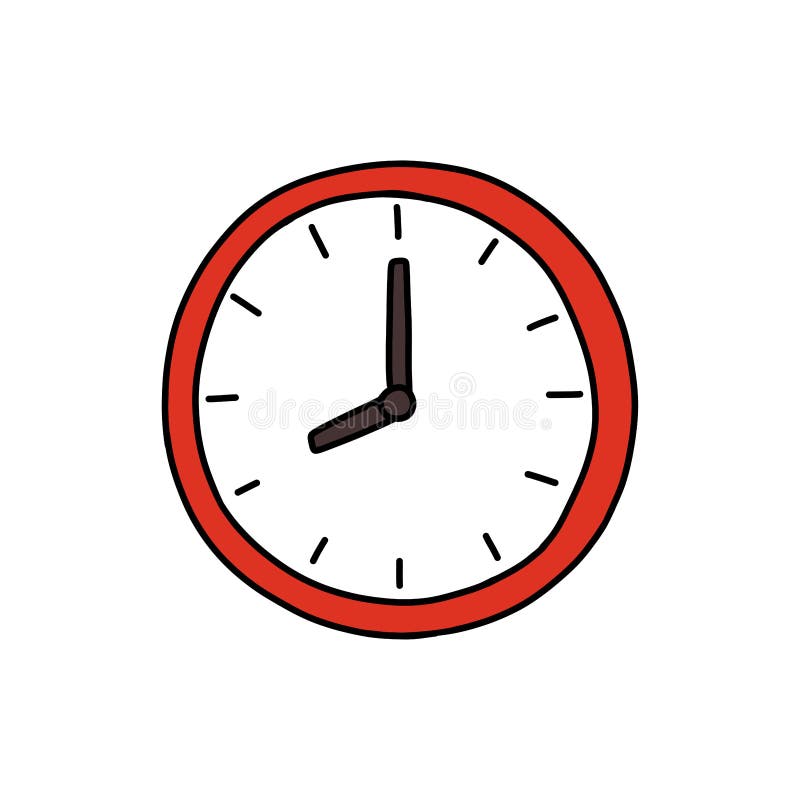 Clocks Doodle Icon, Vector Line Color Illustration Stock Illustration ...
