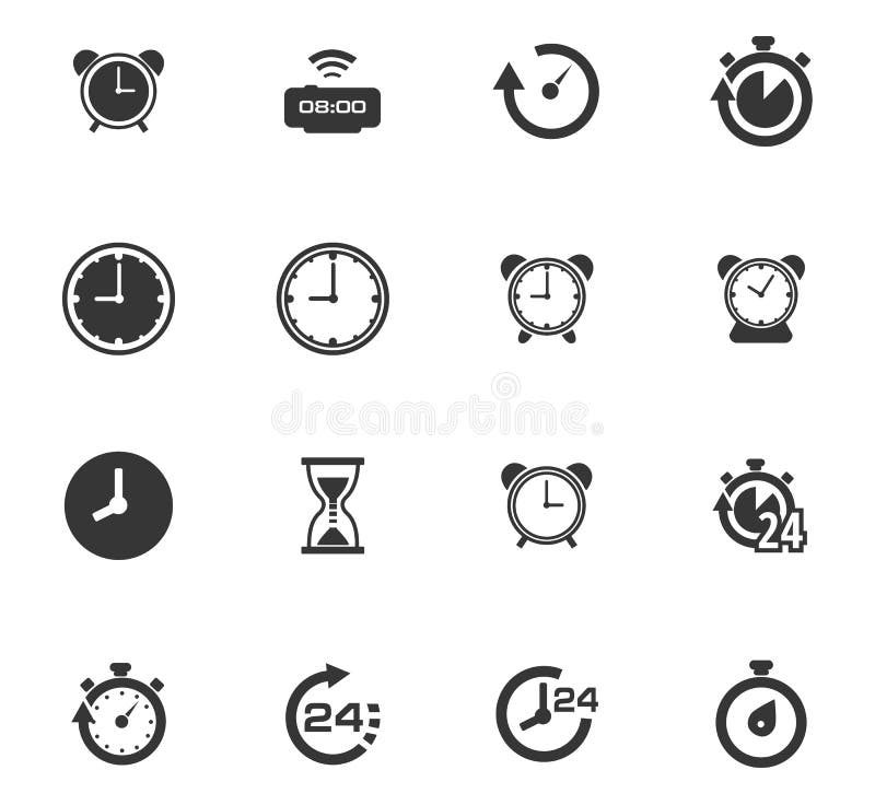 Clocks icons set stock vector. Illustration of interface - 98475976