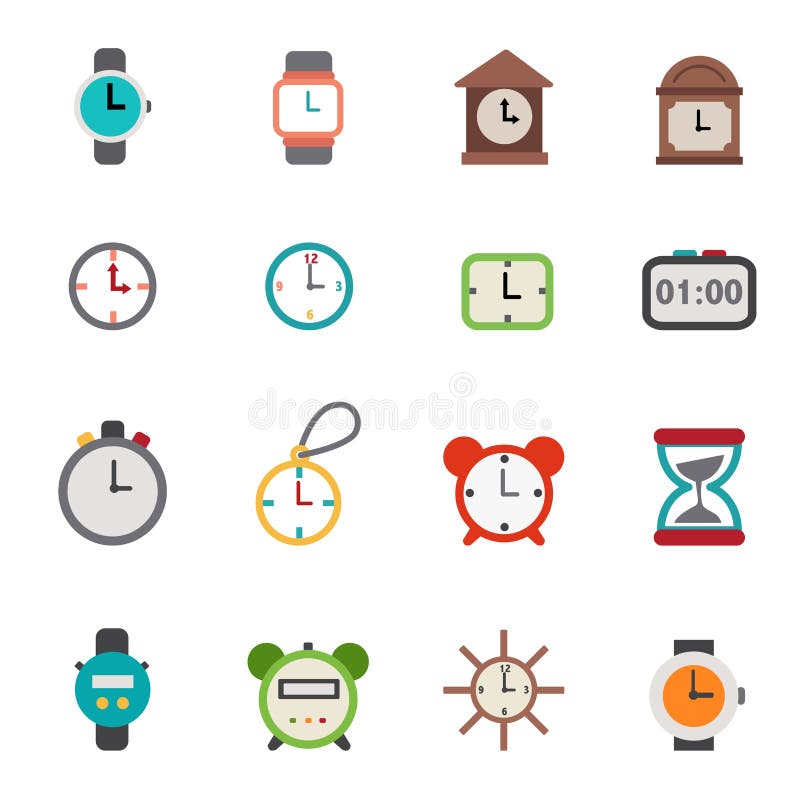 Clocks icons vector stock vector. Illustration of digital - 44342765