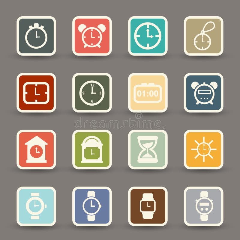 Clocks icons vector stock vector. Illustration of equipment - 45087908